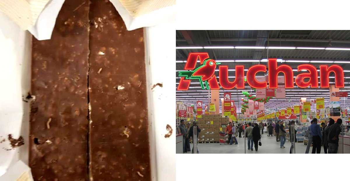 Ciocolată cu viermi, găsită de un client la Auchan Constanța